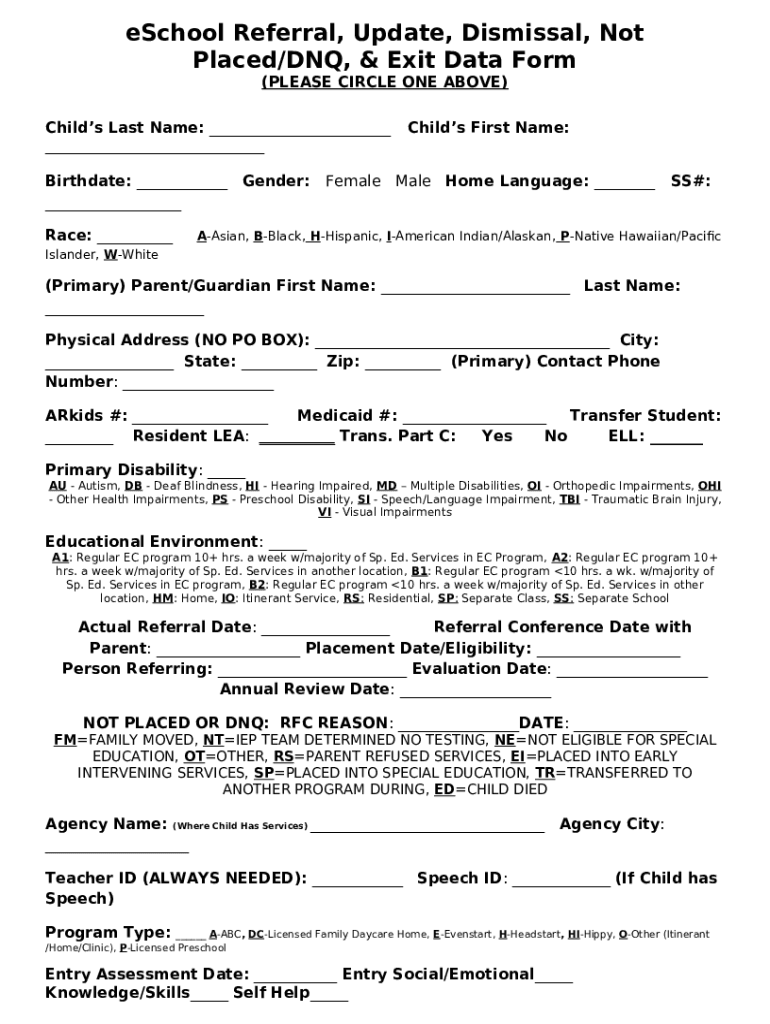 Child's Ination Referral and Consent to Share ... Doc Template | pdfFiller