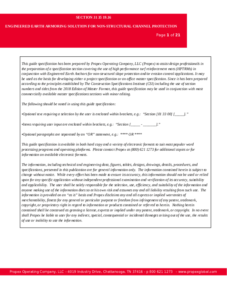 ARMORMAX Erosion Control and Slope Stabilization Doc Template | pdfFiller