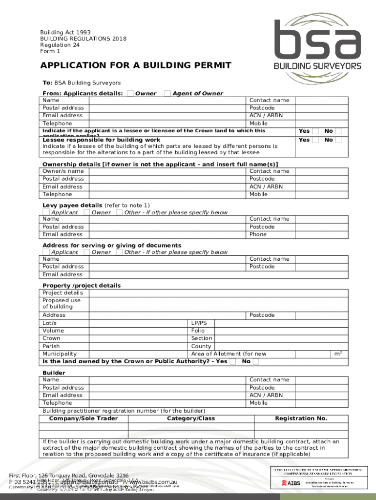 To: BSA Building Surveyors Doc Template | pdfFiller