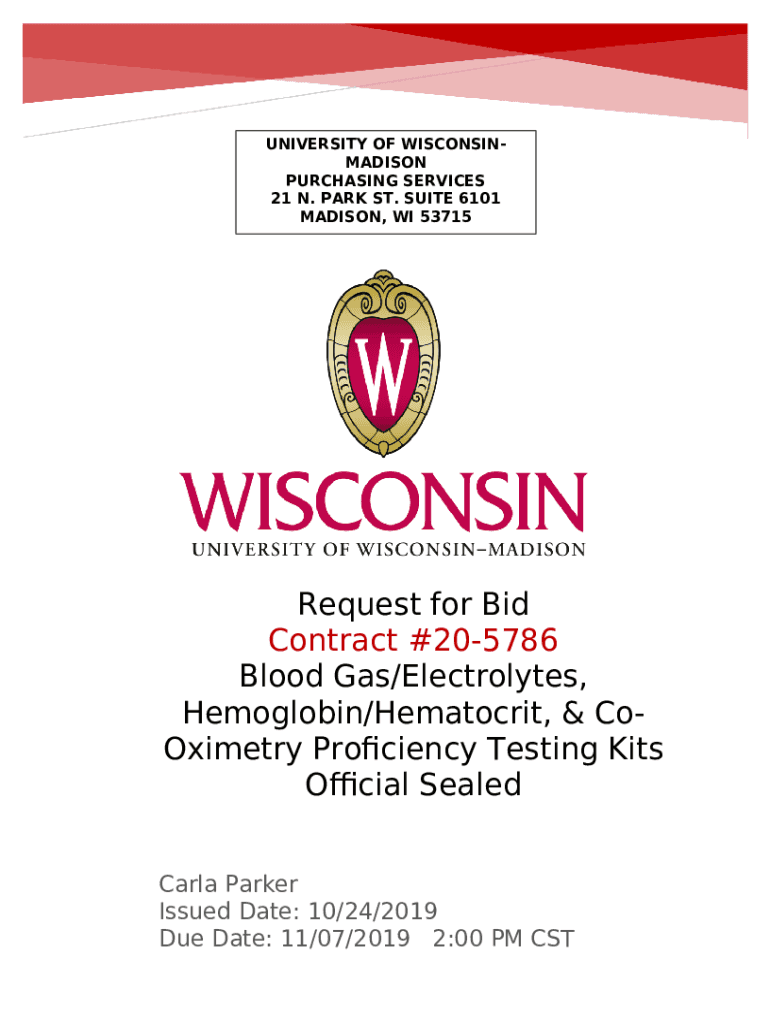 20-5786 Request for Bid package. Blood Gas/Electrolytes, Hemoglobin ...
