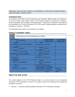terminal evaluation terms of reference (national consultant) Doc ...