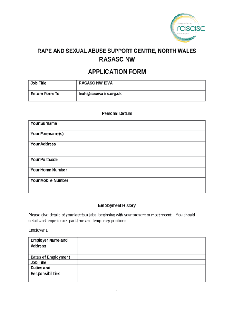 Rape & Sexual Abuse Support Centre North Wales Doc Template | pdfFiller