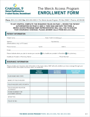 Fillable Online 2023 ENROLLMENT FORM - Merck Access Program Fax Email ...