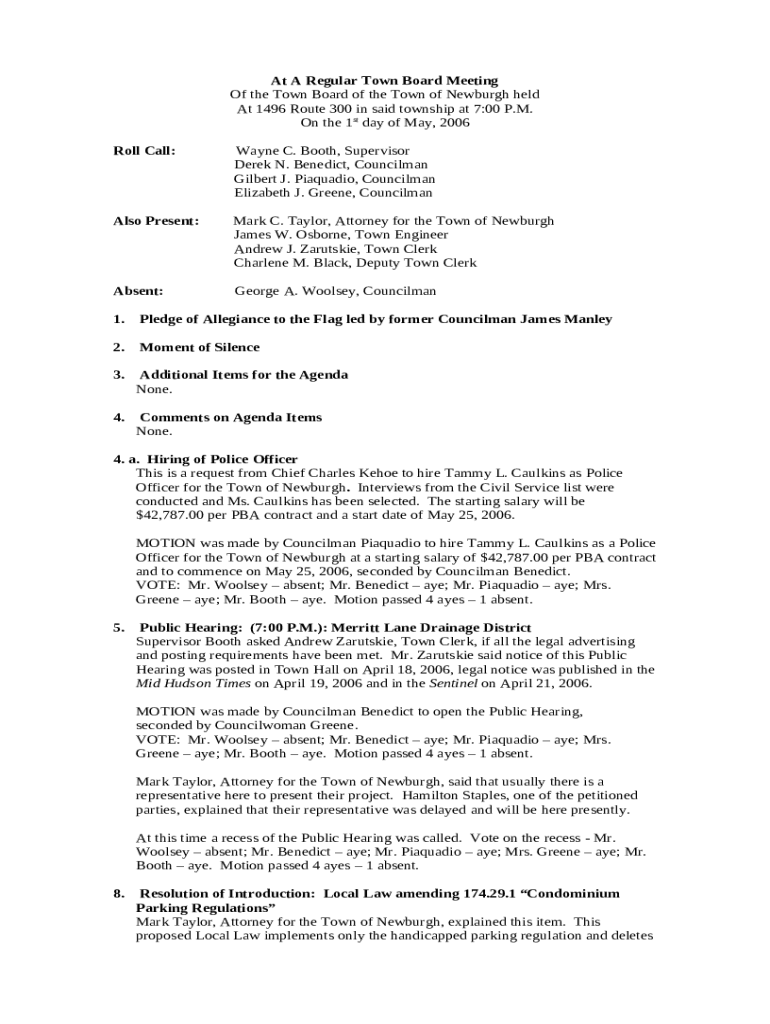 Pledge of Allegiance to the Flag led by er Councilman James Manley Doc ...