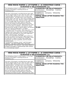 MINI MOCK PAPER 1, LIT PAPER 1 : A CHRISTMAS CAROL Doc Template | pdfFiller