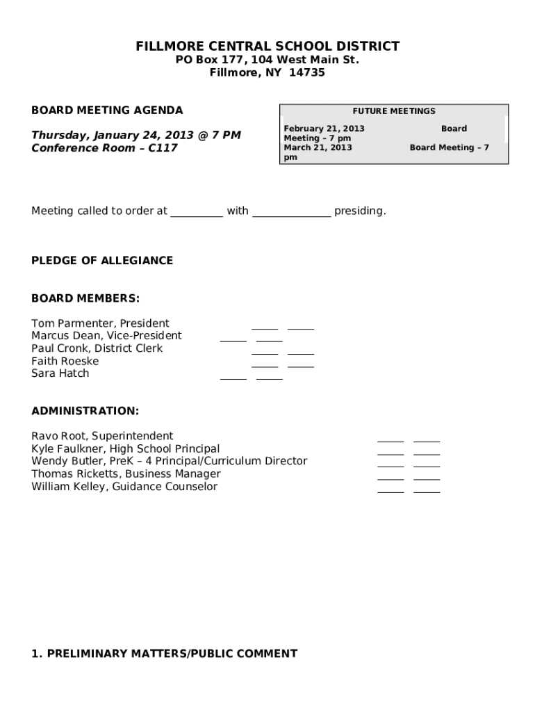 I went to Fillmore Central School Doc Template | pdfFiller