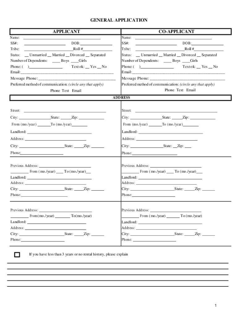 Fillable Online Chico Rancheria Housing Corporation - Housing Authority ...