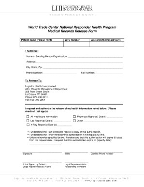 Fillable Online Form 0920-0891 WTC Health Program HIPAA Authorization ...