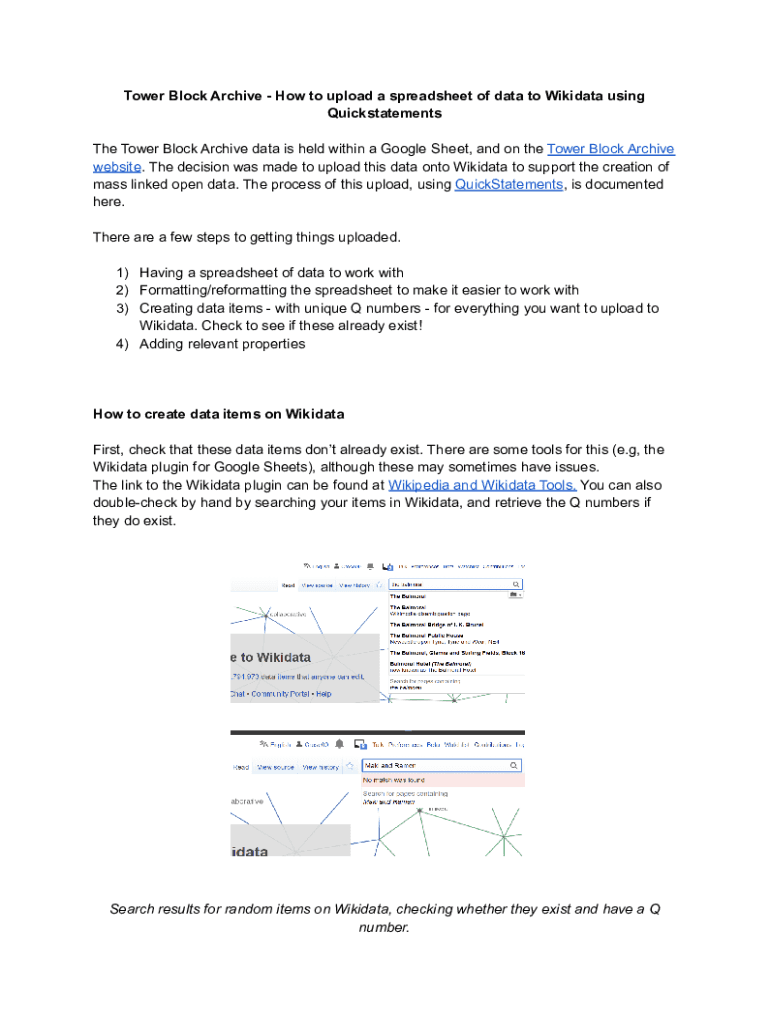 Fillable Online How to use QuickStatements - a tool to bulk upload data onto ... Fax Email Print ...