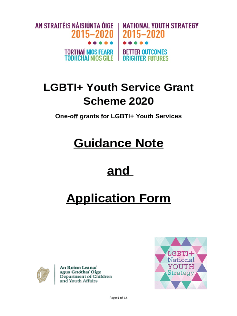 LGBTI+ Youth Service Grant Scheme 2020 Doc Template | pdfFiller