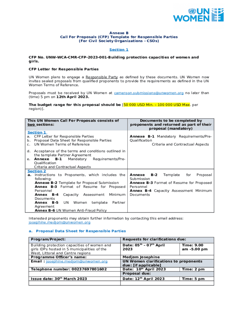 UNW-WCA-CMR-CFP-2023-001-Building protection capacities of women and ...