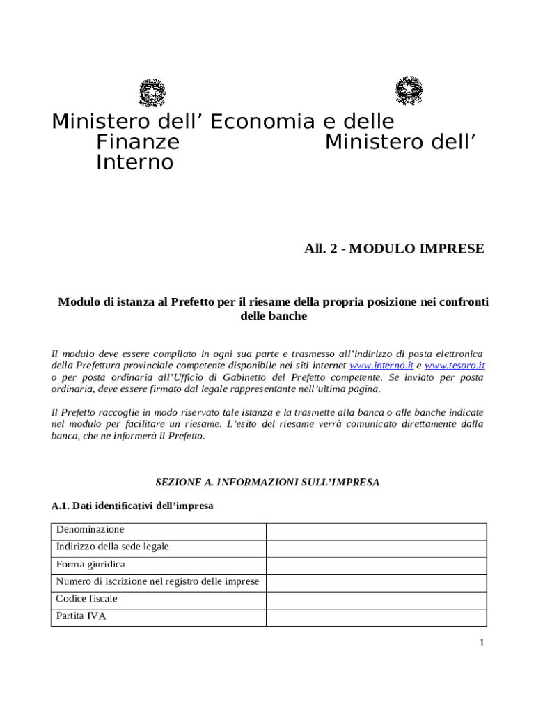 Modulo per richiesta di riesame istanza per rilascio N.O. ... Doc ...