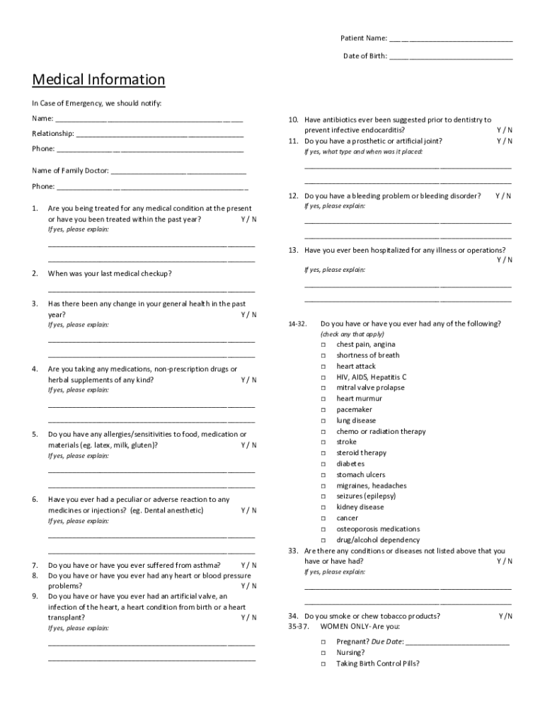 Fillable Online Name of Family Doctor: Fax Email Print - pdfFiller