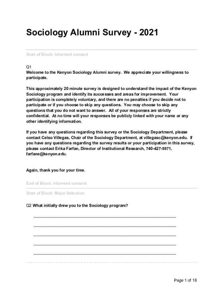 Fillable Online Alumni Surveys & Results Fax Email Print - pdfFiller