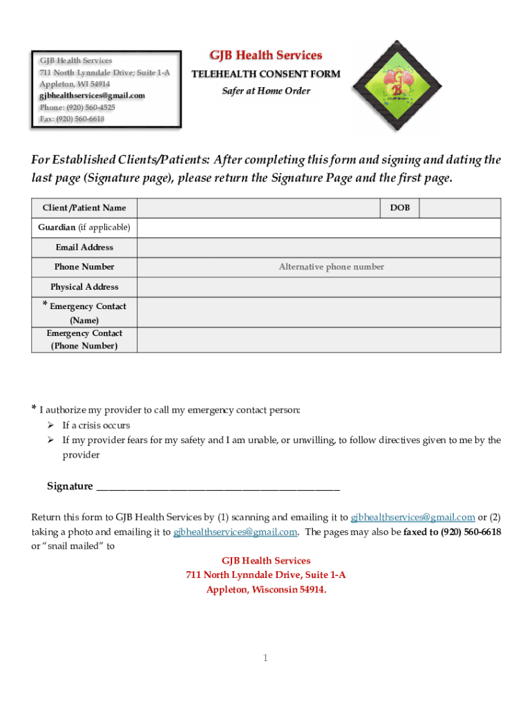 Fillable Online telehealth-consent-form-established-patients. ... Fax ...