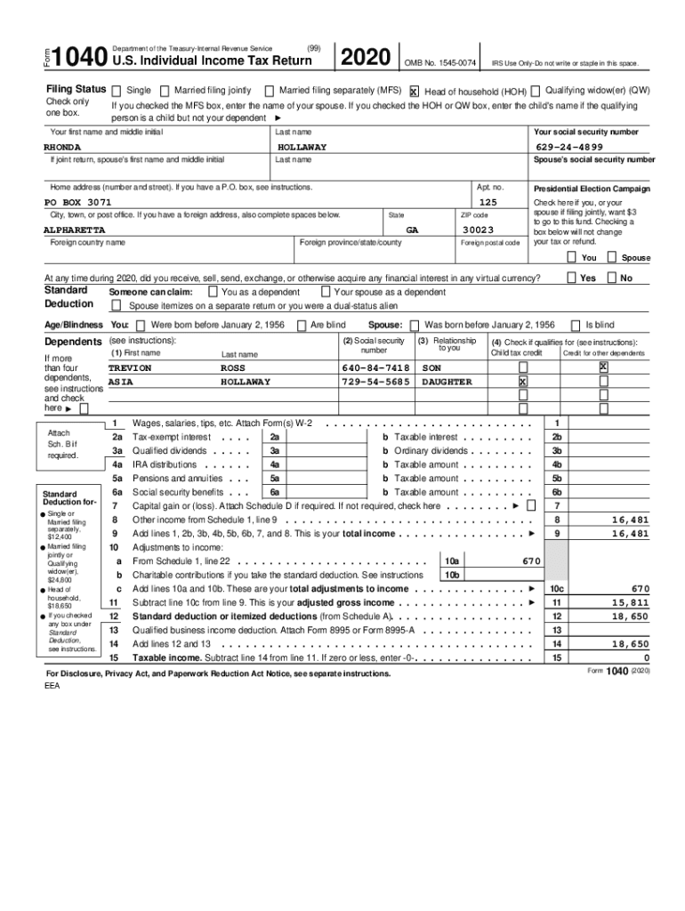 Fillable Online Married filing separately (MFS) X Head of household ...