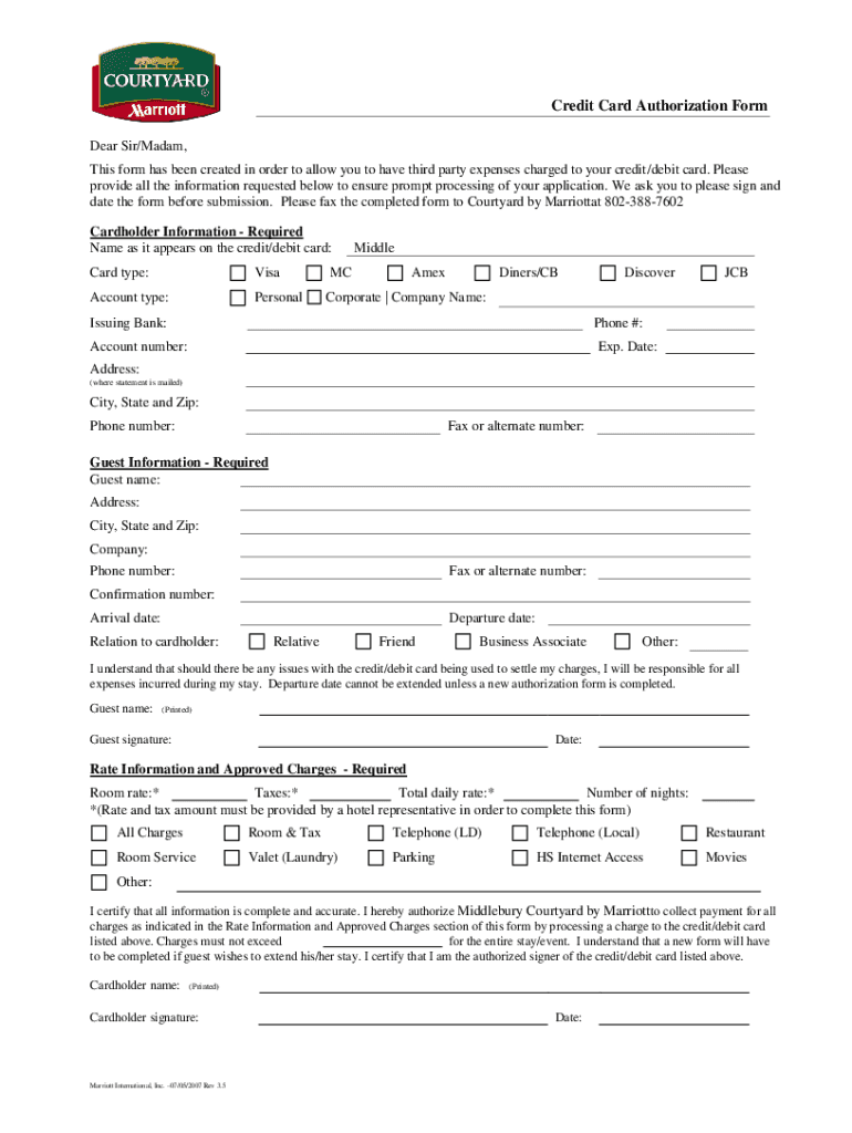 Fillable Online CC Auth Form-CompletedPDFCredit CardPayments Fax Email Print - pdfFiller