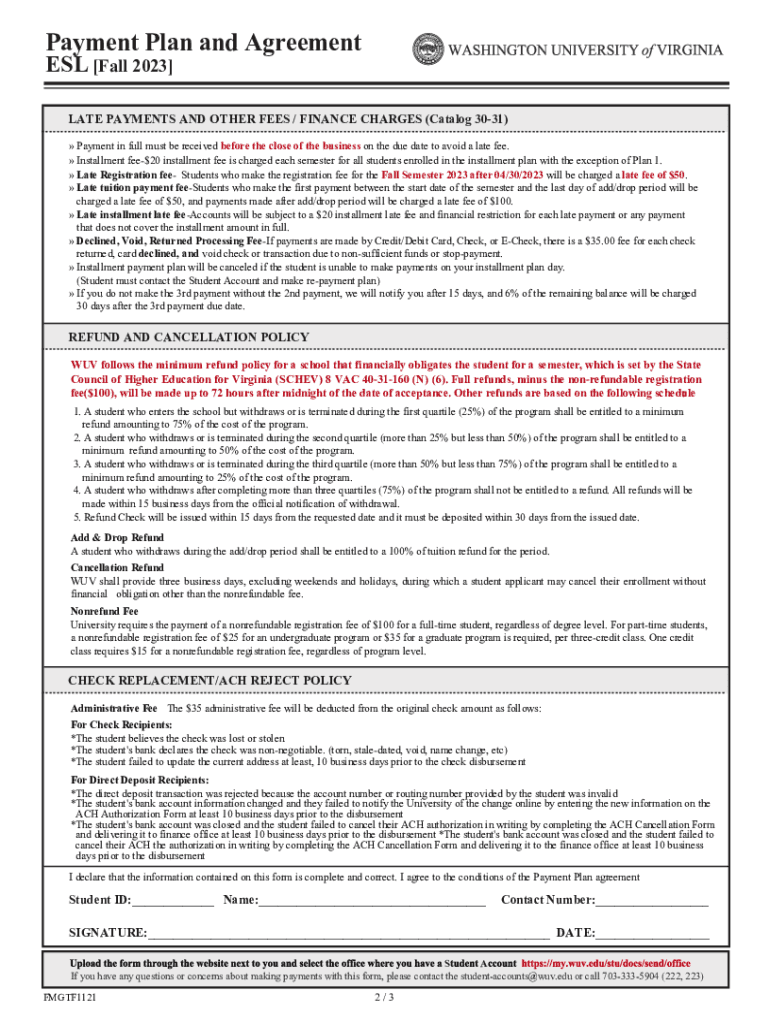 Fillable Online Payment Plan and Agreement Fax Email Print - pdfFiller