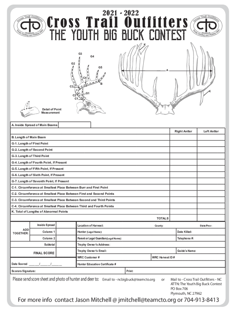 Fillable Online How To Quickly Estimate And Score A Buck's Antlers ...