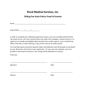 Fillable Online Sliding Fee Policy Form Fax Email Print - pdfFiller