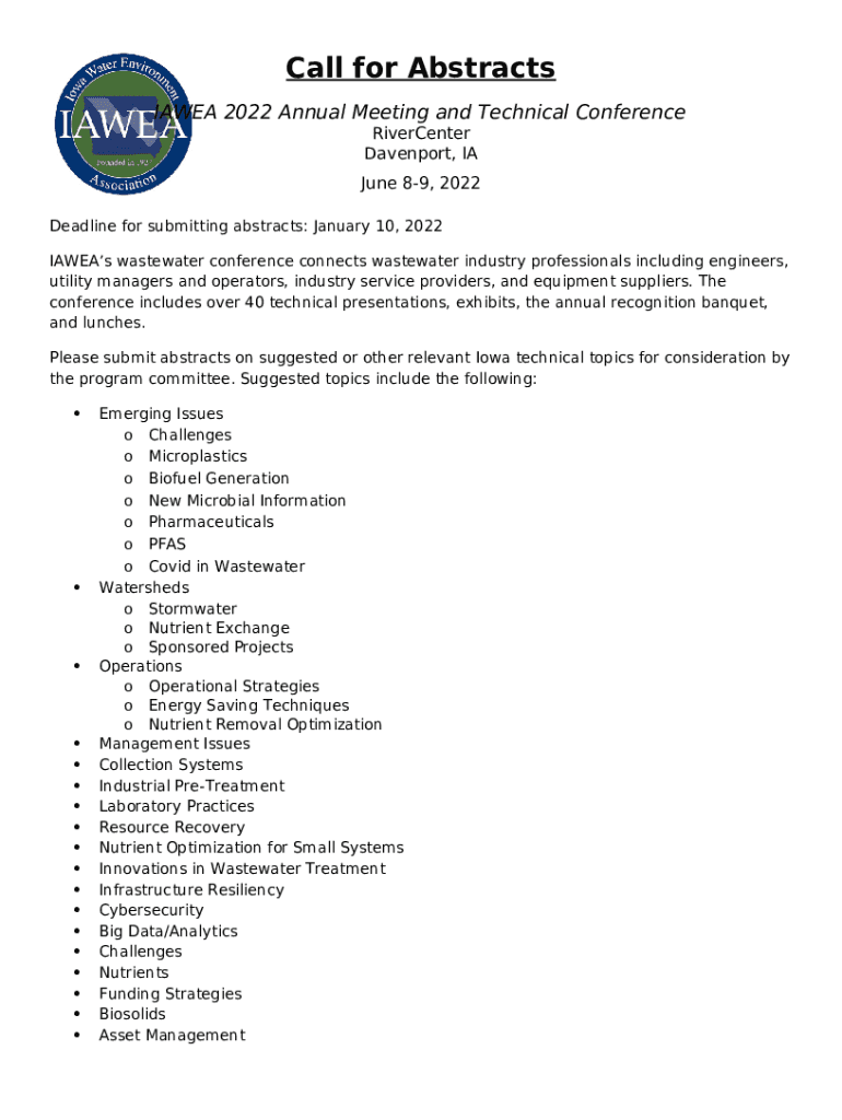 Presentation Abstract IAWEA 2022 Annual Conference ... Doc Template ...