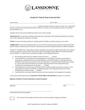 Fillable Online Telehealth Services Informed Consent- Tap on START ...