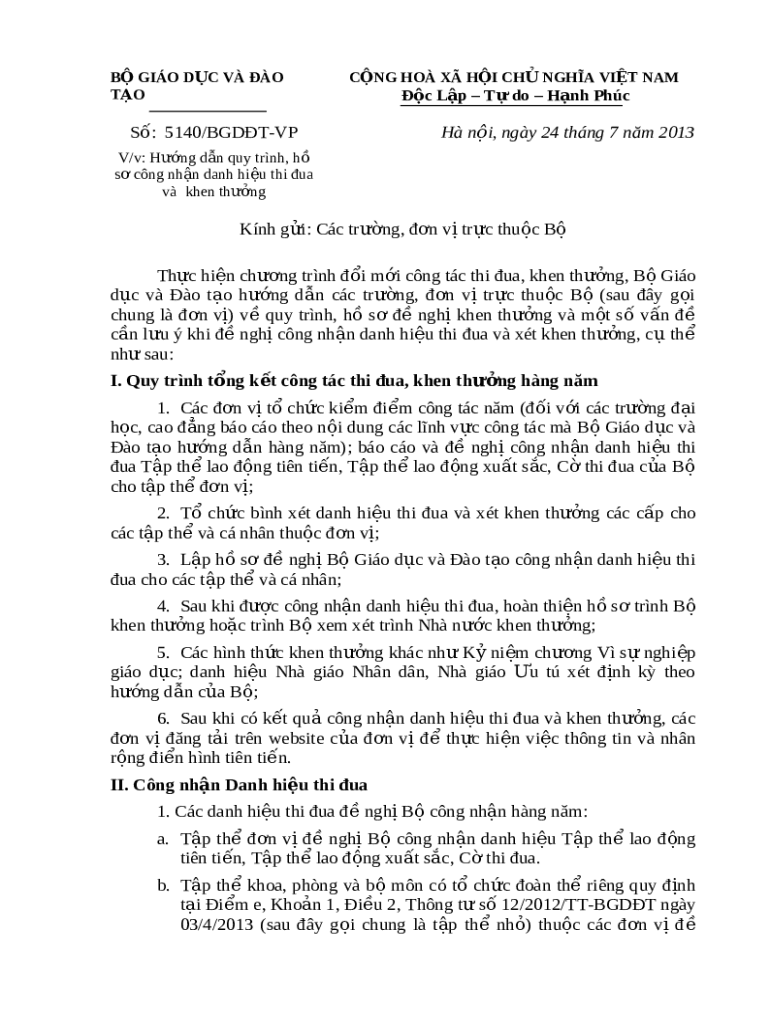 Vn Phng B GD&Tcng ho x hi ch ngha vit nam Doc Template | pdfFiller