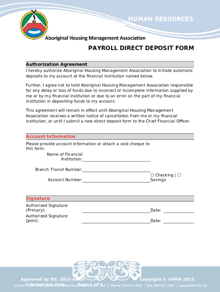 instructions for authorization agreement for direct deposit Doc ...