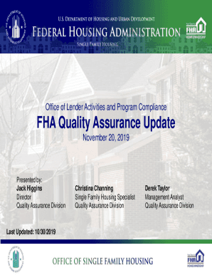 Fillable Online FHA Quality Assurance Update - HUD Fax Email Print ...