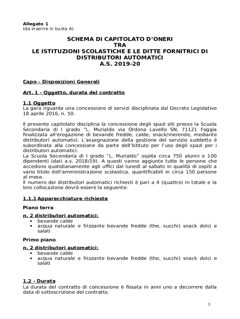 capitolato speciale d'oneri Doc Template | pdfFiller