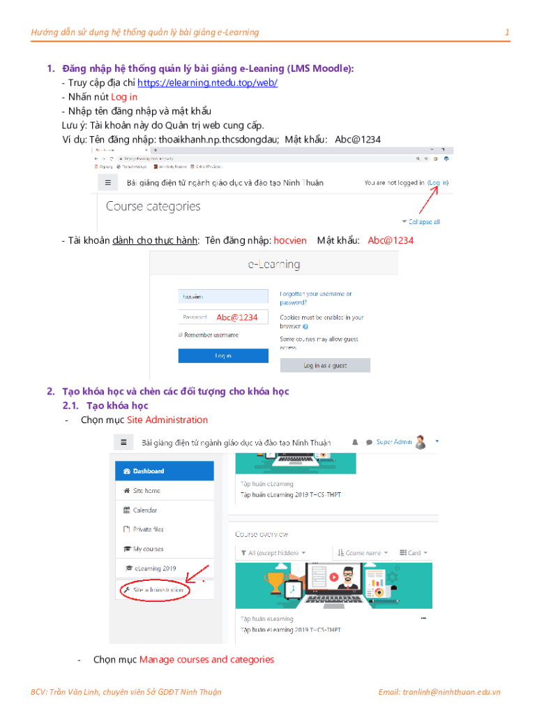 Fillable Online Hng dn s dng h thng qun l bi ging e-Learning 1 Fax Email Print - pdfFiller