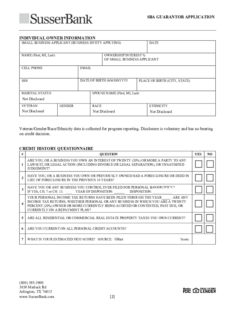 Fillable Online SBA Form 1919: What It Is & How To Complete It Fax ...