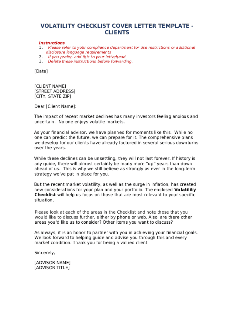 volatility checklist cover letter template - clients Doc Template ...