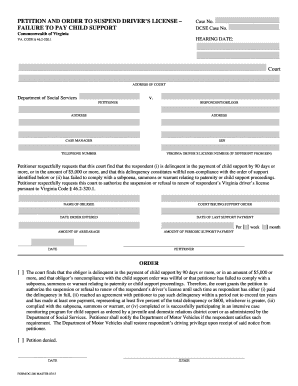 Fillable Online FAILURE TO PAY CHILD SUPPORT Fax Email Print - pdfFiller