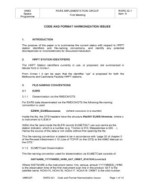 Fillable Online nws noaa CODE AND FORMAT HARMONIZATION ISSUES - nws ...