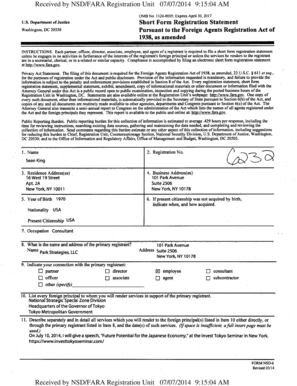 Fillable Online U.s. Department of Justice Short Form Registration ...