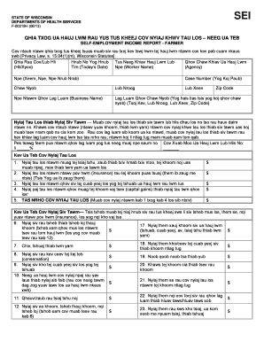 Fillable Online dhs wisconsin Self-Employment Income Report - Farmer ...