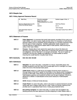 Fillable Online Family Programs Office: DCFS Policy Manual Fax Email ...