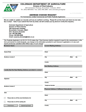 Fillable Online colorado Address Change Form for Commercial, Limited ...