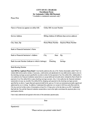Fillable Online stcharlesil for Automatic Utility Bill Payment ...