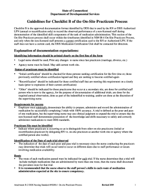 Fillable Online Guidelines for Checklist B of the On-Site Practicum ...