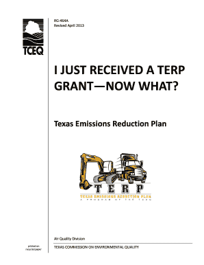 Fillable Online tceq texas I Just Received a TERP GrantNow What In 5 ...