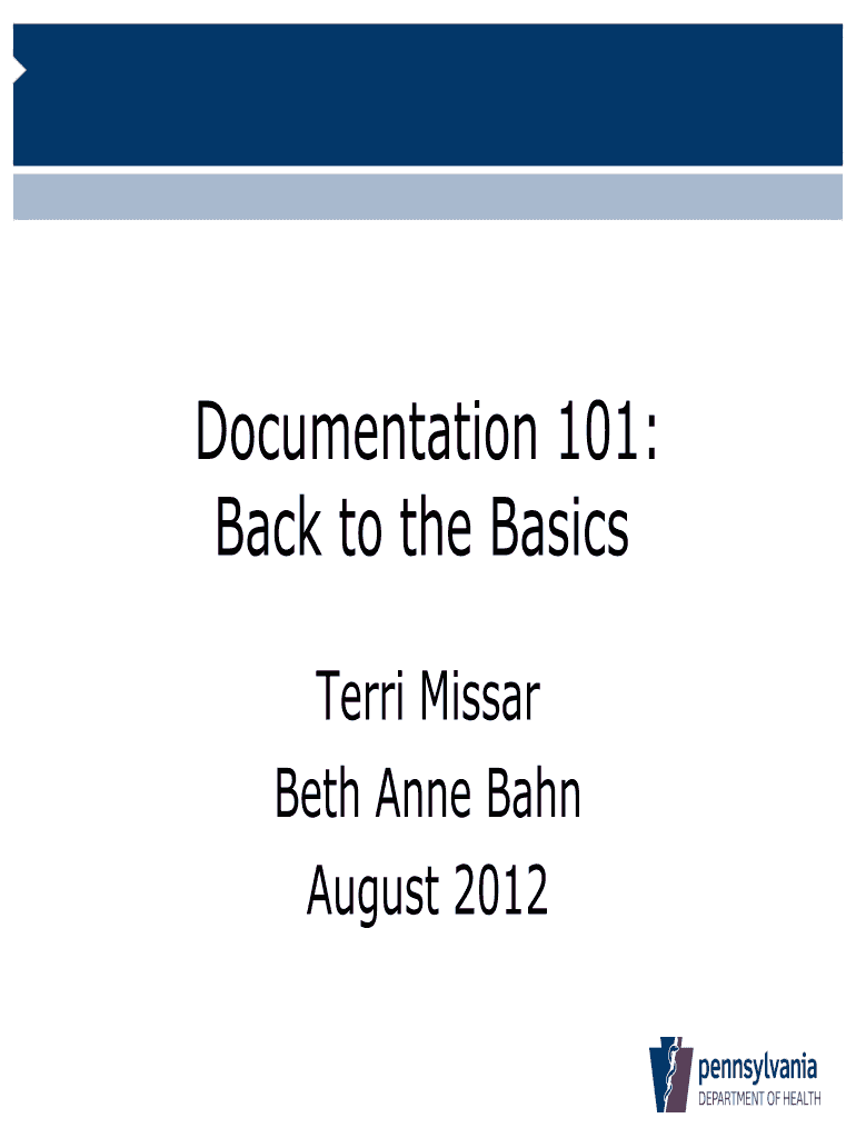 Fillable Online Documentation 101: Fax Email Print - pdfFiller