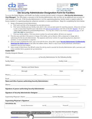 Fillable Online nyc Site Security Administrator Designation Form for ...