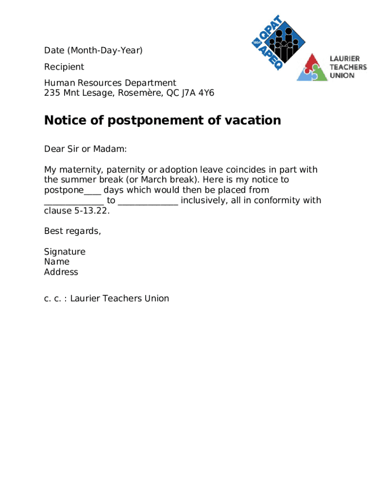 Maternity/Paternity/Adoption/Parental Paid Leave Application Doc ...