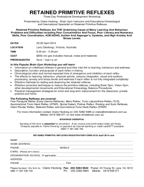 Fillable Online RETAINED PRIMITIVE REFLEXES AND THEIR EFFECT ON ...