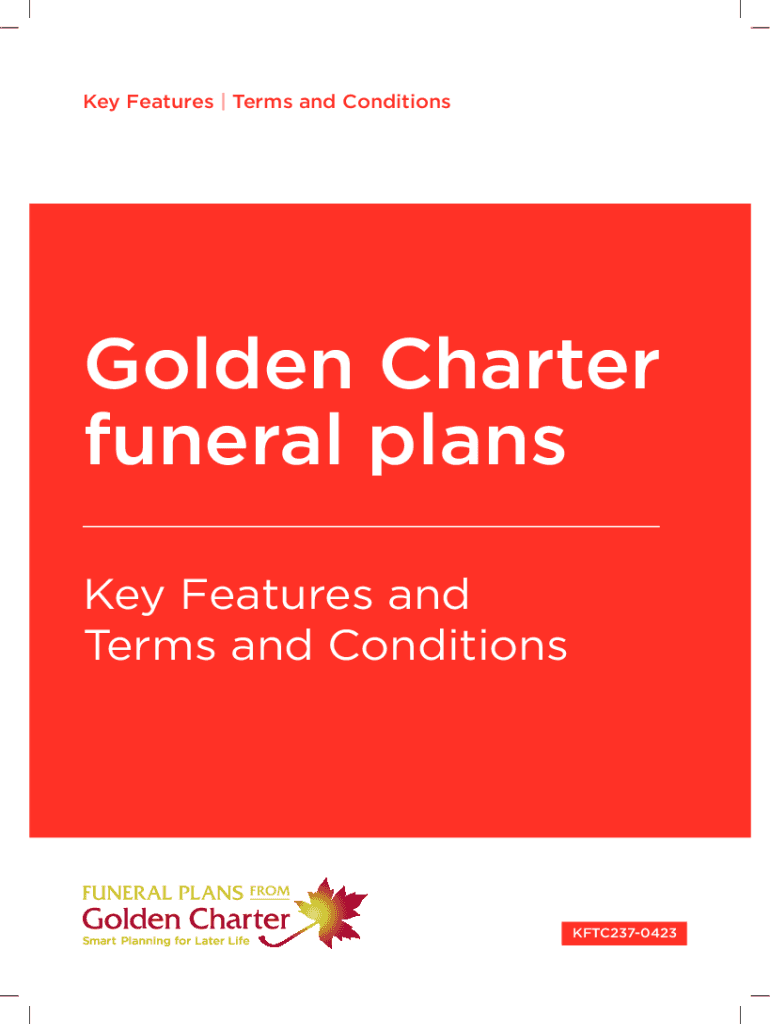 Fillable Online Key Features of Golden Charter Funeral Plans Fax Email ...