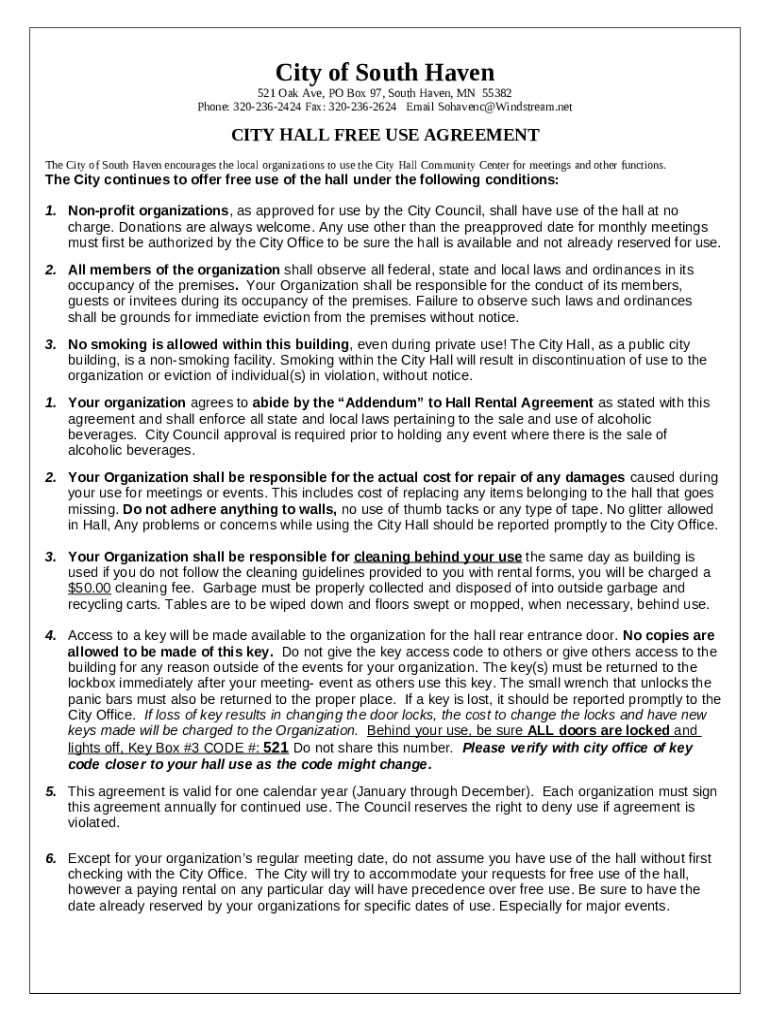 South Haven City Council Doc Template | pdfFiller