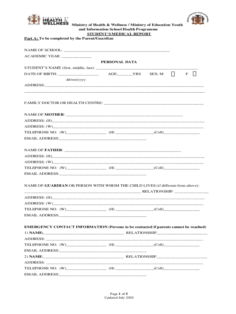 Fillable Online A parent's short guide to school health forms Fax Email ...