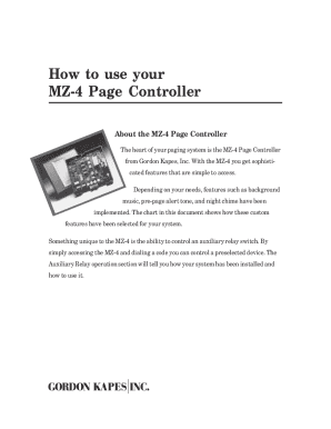 Fillable Online How to use your MZ-4 Page Controller - gkinc.com Fax ...